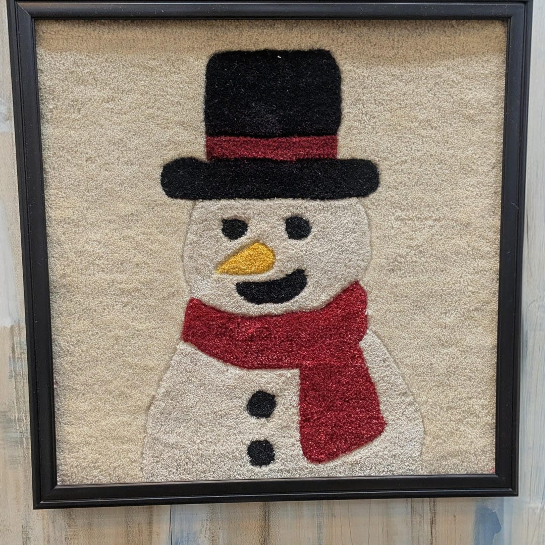 Handwoven Snowman Wall Art Frame | Winter Celebration Decor | Handmade ...