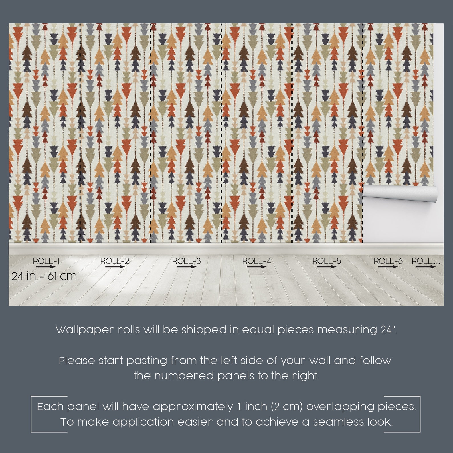 Ethnic Kilim Wallpaper: Geometric Peel and Stick Wall Mural - Etsy