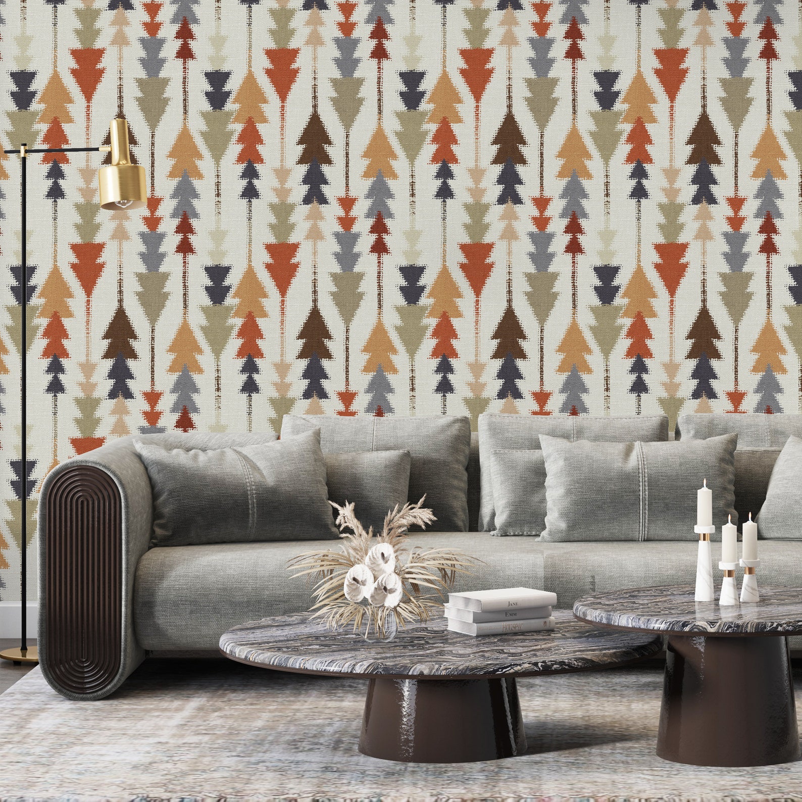Ethnic Kilim Wallpaper: Geometric Peel and Stick Wall Mural - Etsy