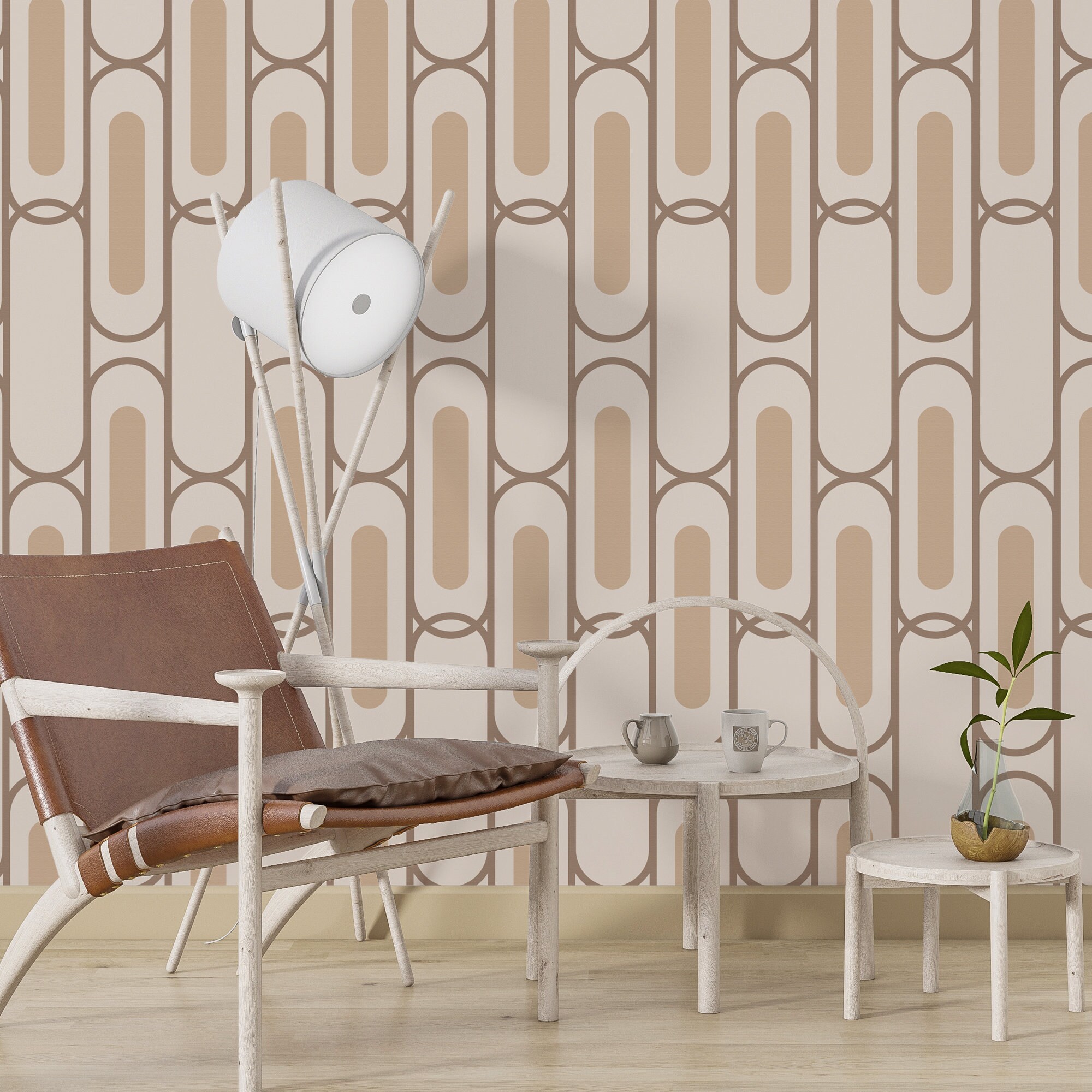 Beige Peelable Stickable Wallpaper, Geometric Wall Murals, Self ...