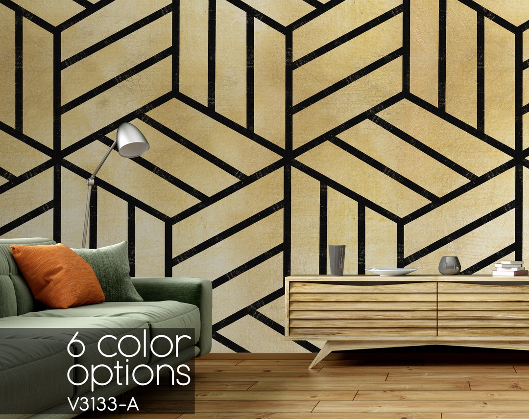 Peel and Stick Geometric Wallpaper, Geometric Tile Design, Contemporary ...