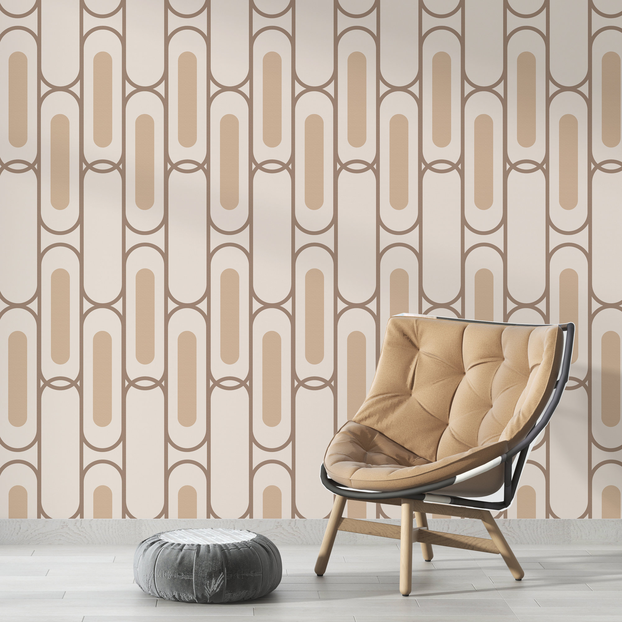 Beige Peelable Stickable Wallpaper, Geometric Wall Murals, Self ...