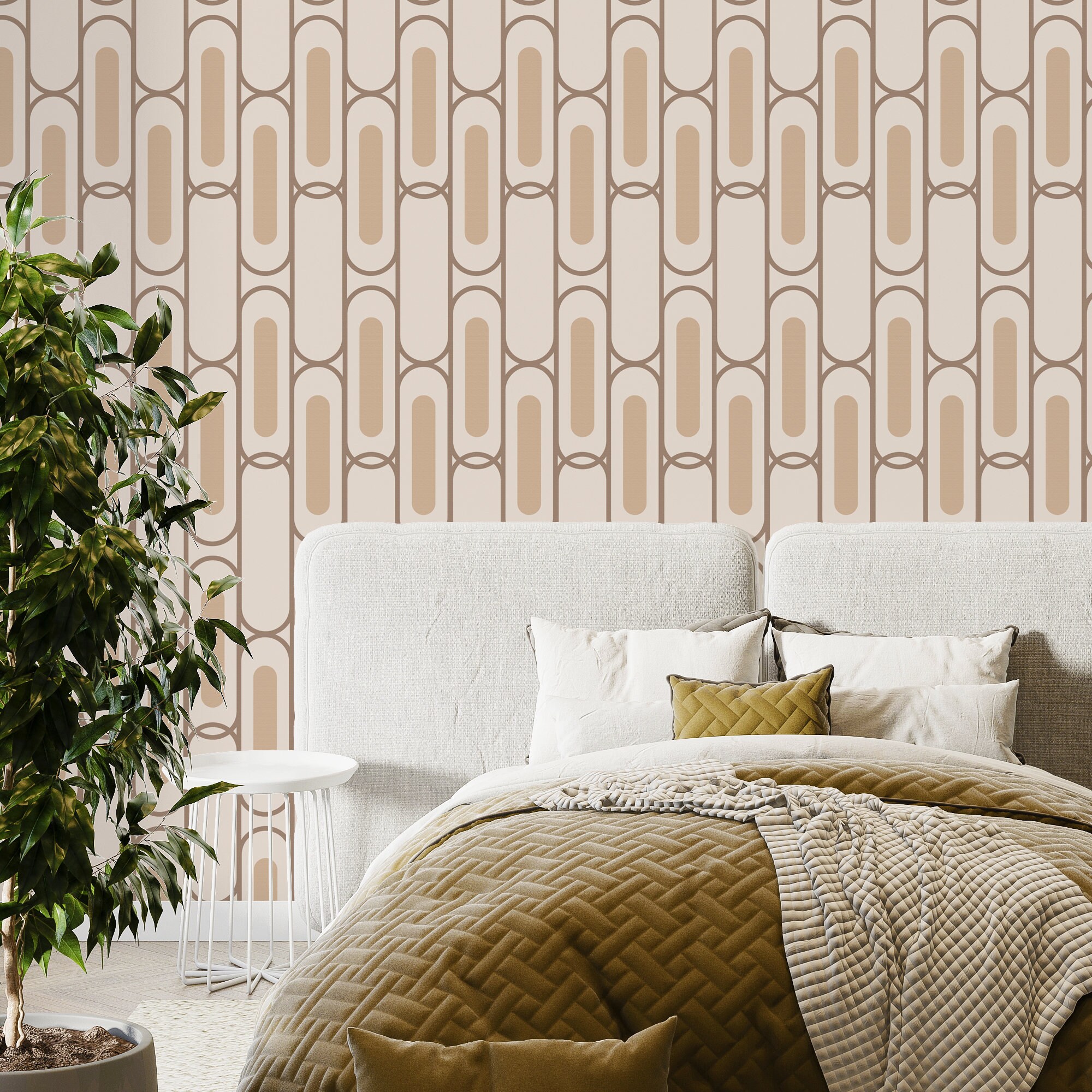 Beige Peelable Stickable Wallpaper, Geometric Wall Murals, Self ...