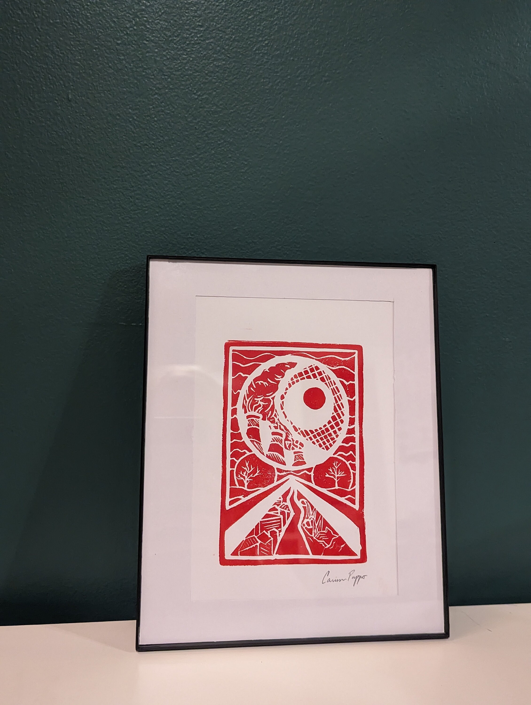 Red Smoke Stacks Linocut Print - Etsy