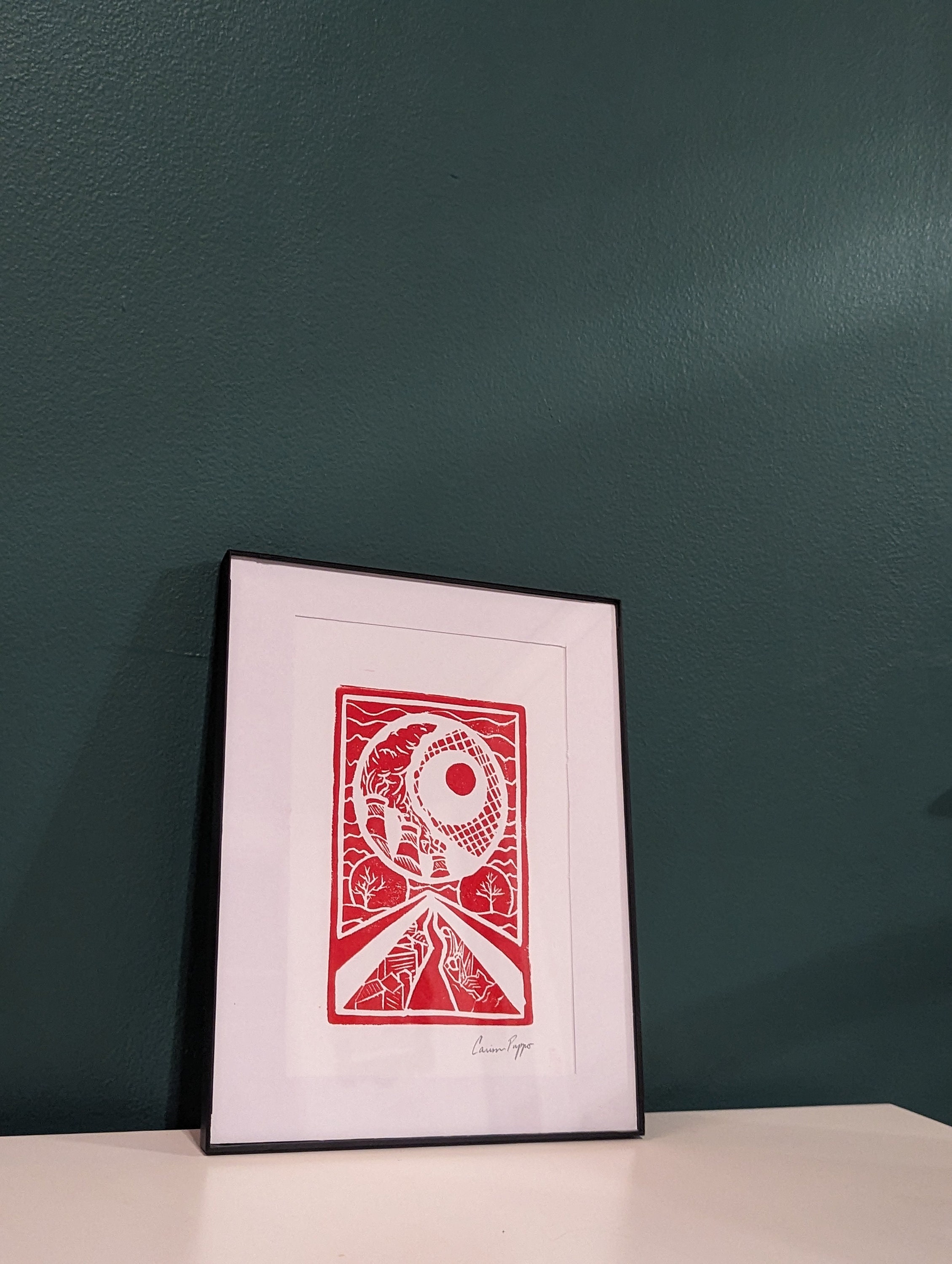 Red Smoke Stacks Linocut Print - Etsy