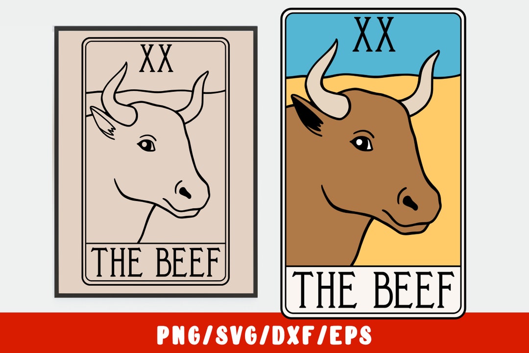 Beef SVG - Bull Tarot Card - Cow Steak - Etsy
