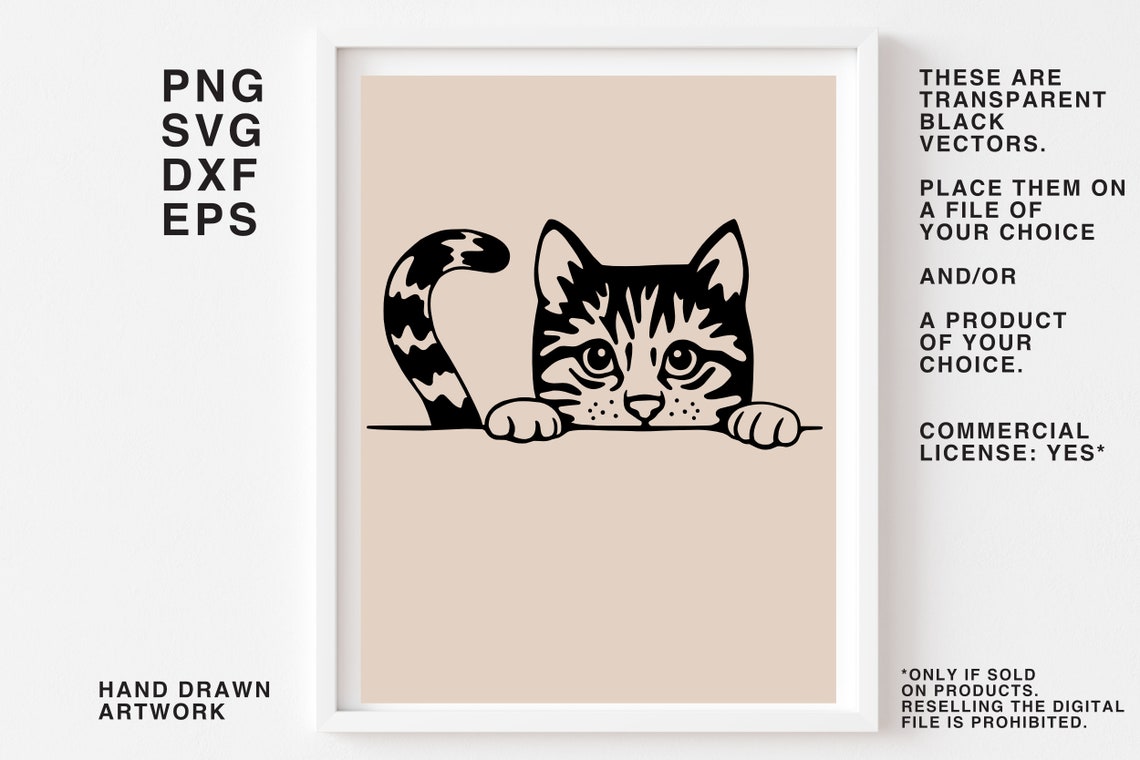Peeking Cat SVG Cut File Cute Kitten Animal Printable vinyl - Etsy