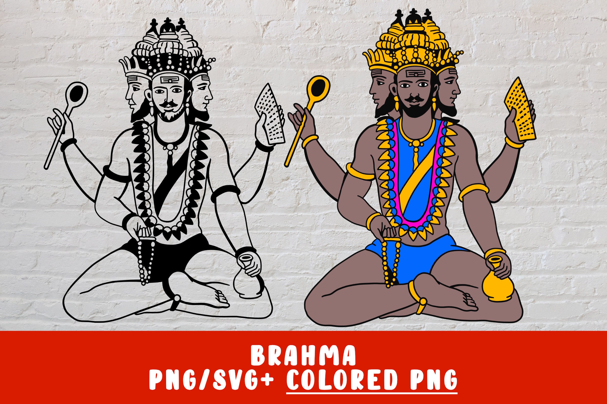 Brahma SVG Cut File Lotus Yoga Ramayana Hindu calcomanía de | Etsy