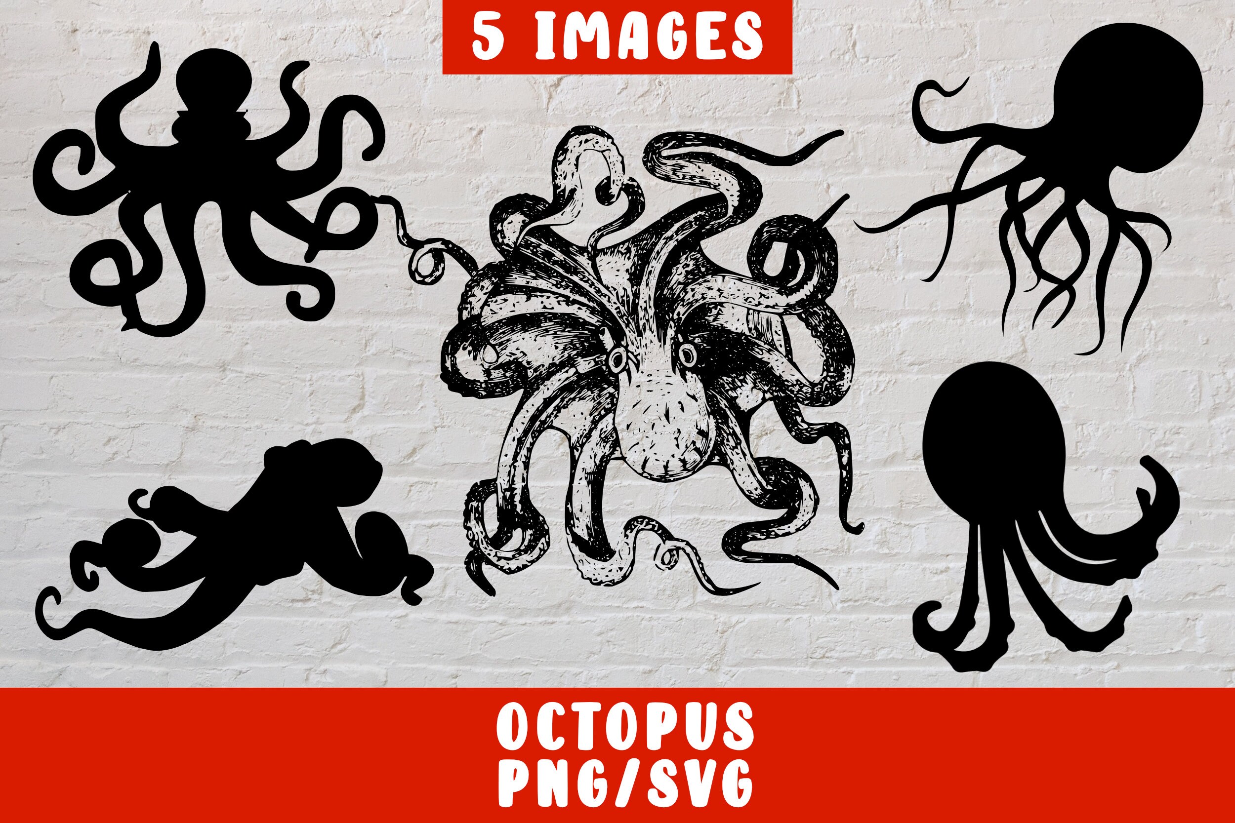 Octopus SVG Bundle Cut File Kraken Ocean Aquatic Tentacle - Etsy
