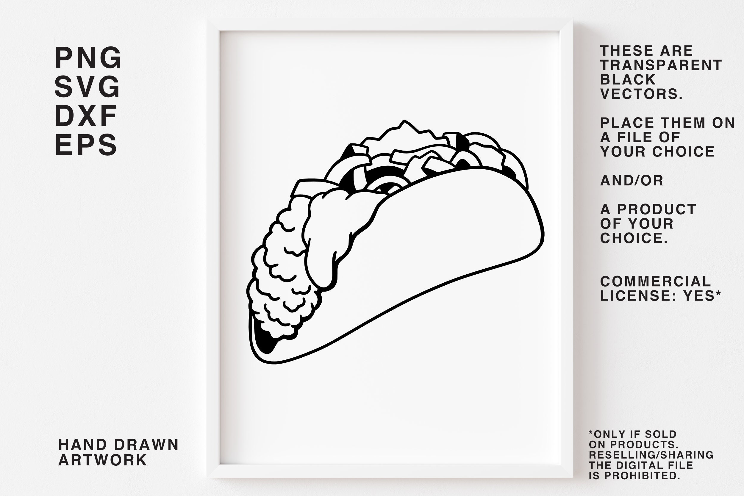 Taco SVG Cut File Mexican Food Tacos Cinco De Mayo Mexico | Etsy