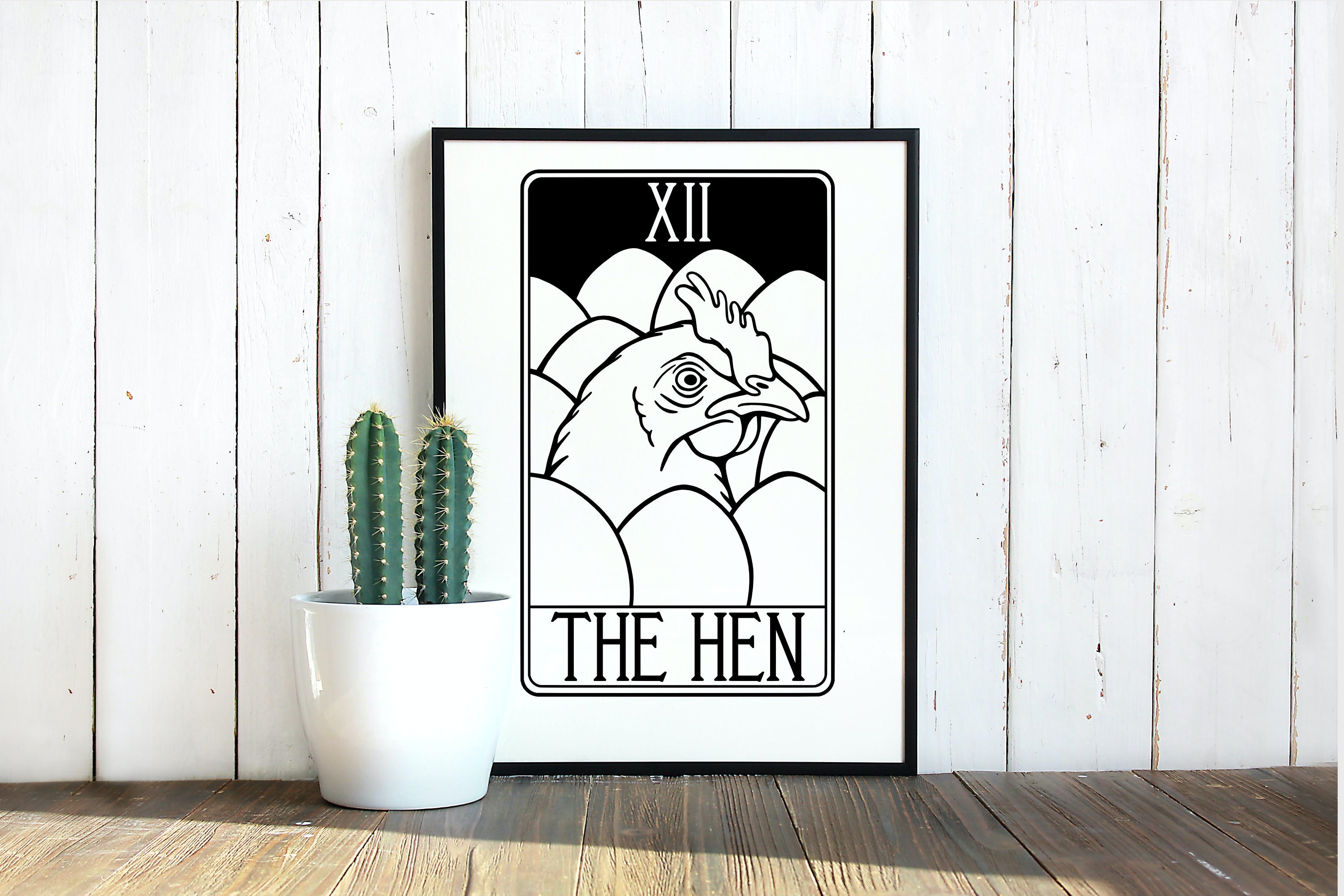 Hen SVG – Chicken Tarot Card – Farm Animal Clipart – Rooster Chick PNG ...