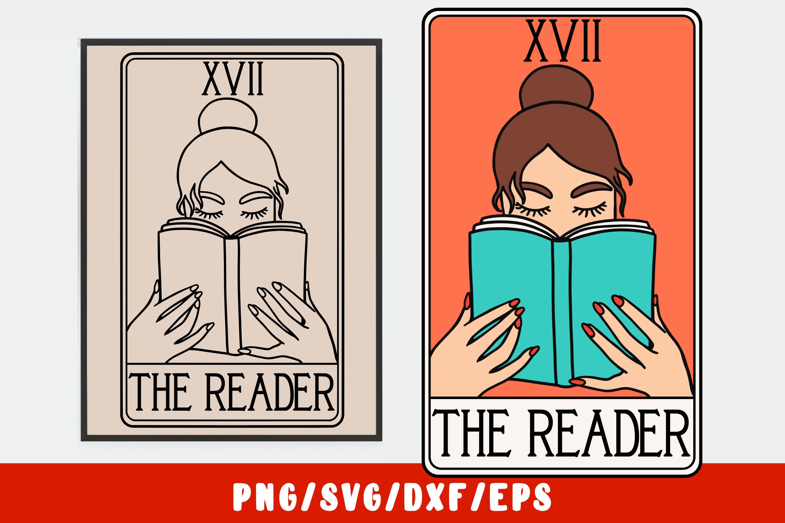 Book SVG the Reader Tarot Card Books Lover - Etsy