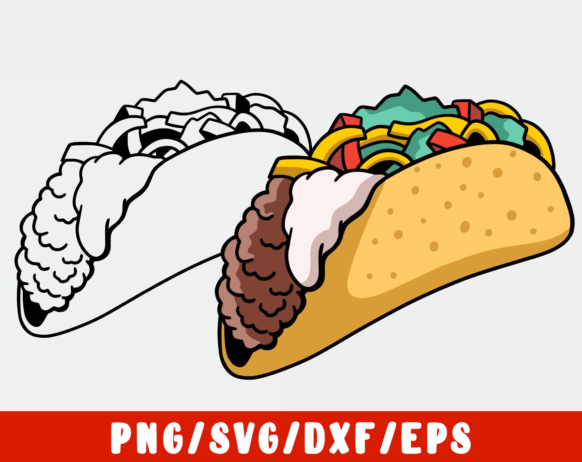 Taco SVG Cut File Mexican Food Tacos Cinco De Mayo Mexico - Etsy