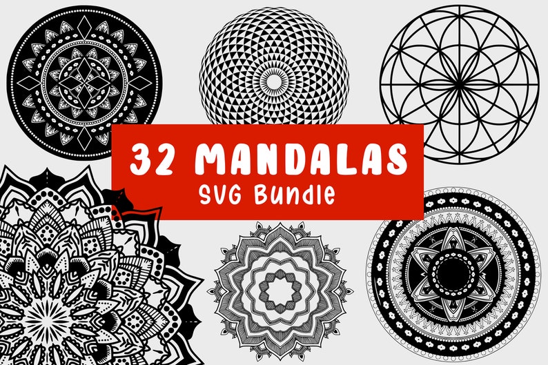 Mandala SVG Bundle Cut File Sacred Geometry Yantra Mandala | Etsy