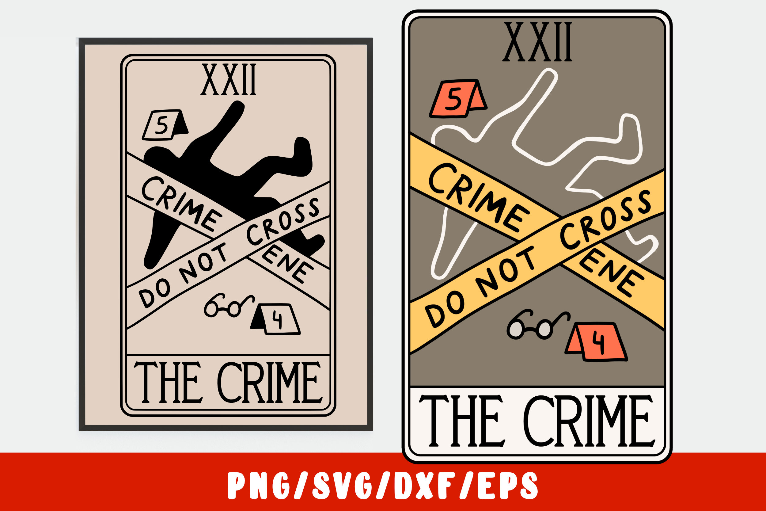 True Crime SVG Tarot Card png Svg Dxf Eps - Etsy