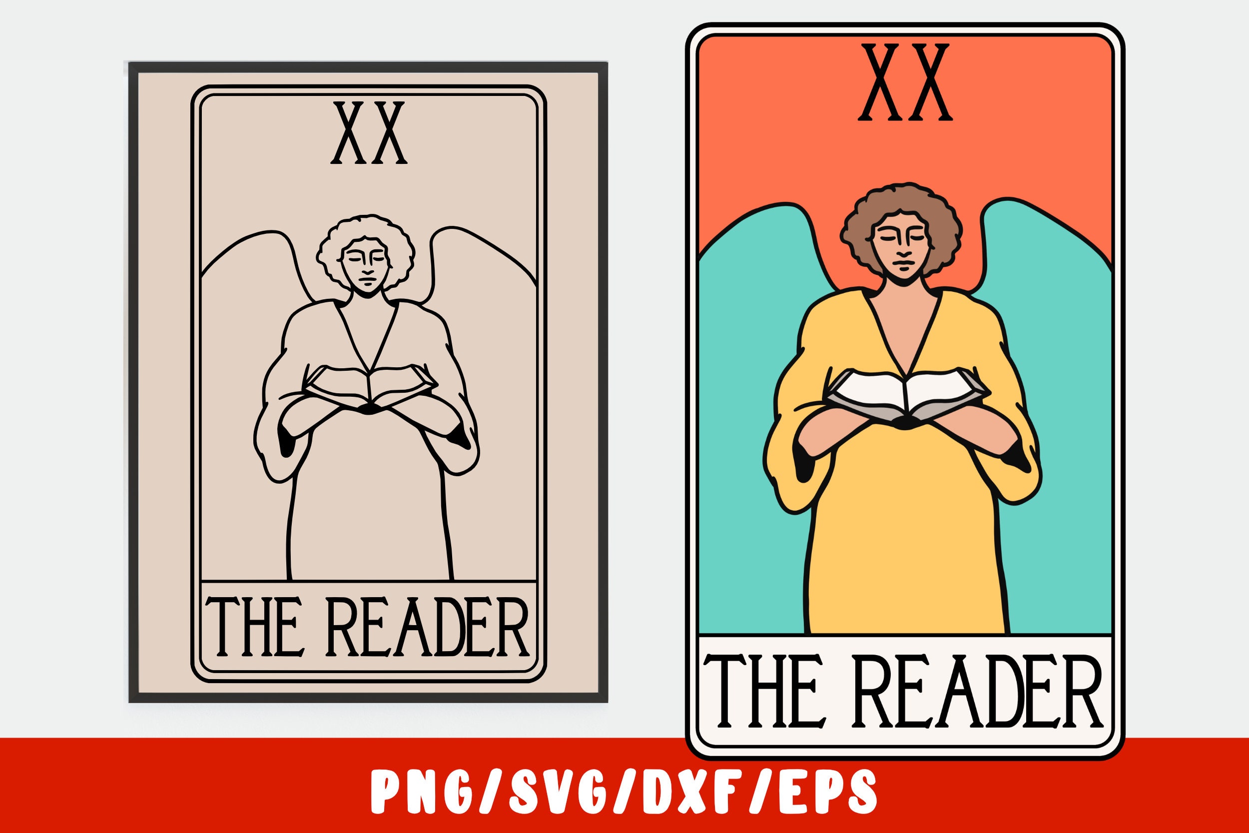 Book SVG the Reader Books Tarot Card Bookish Library - Etsy