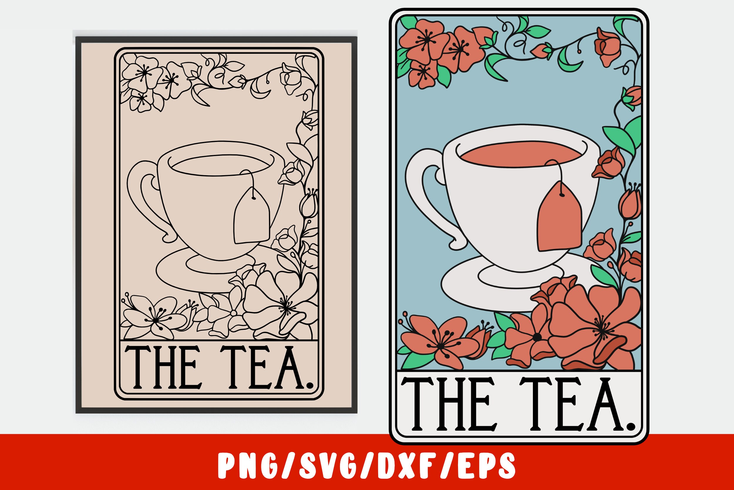 Tea SVG Iced Coffee Cup Mug Tarot Card Barista Coffee - Etsy