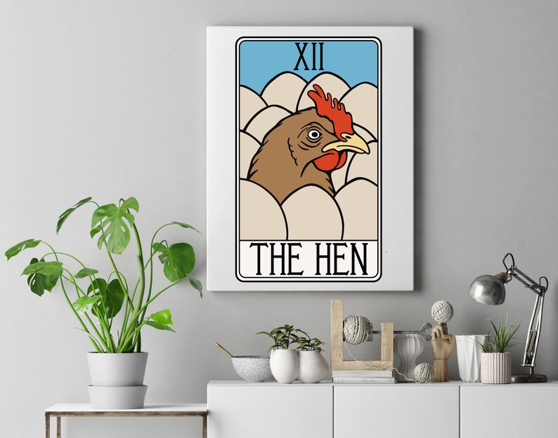 Hen SVG – Chicken Tarot Card – Farm Animal Clipart – Rooster Chick PNG ...