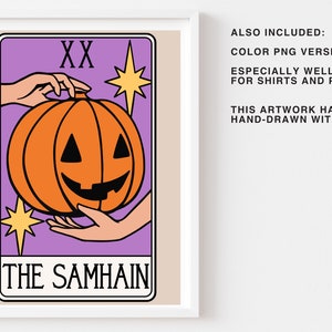 Samhain Svg Funny Halloween Tarot Card Witchy Celestial Boho Hippie ...
