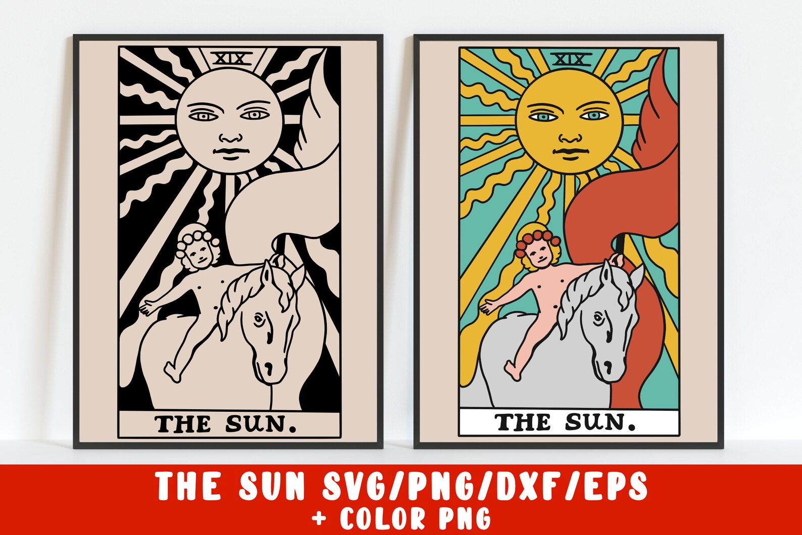 Tarot SVG PNG the Sun Card Mystical Printable Divination - Etsy