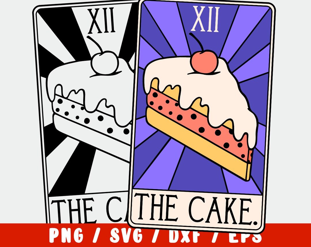 Cake SVG – Birthday Tarot Card Cut File – Sweet Bakery Cupcake Design ...