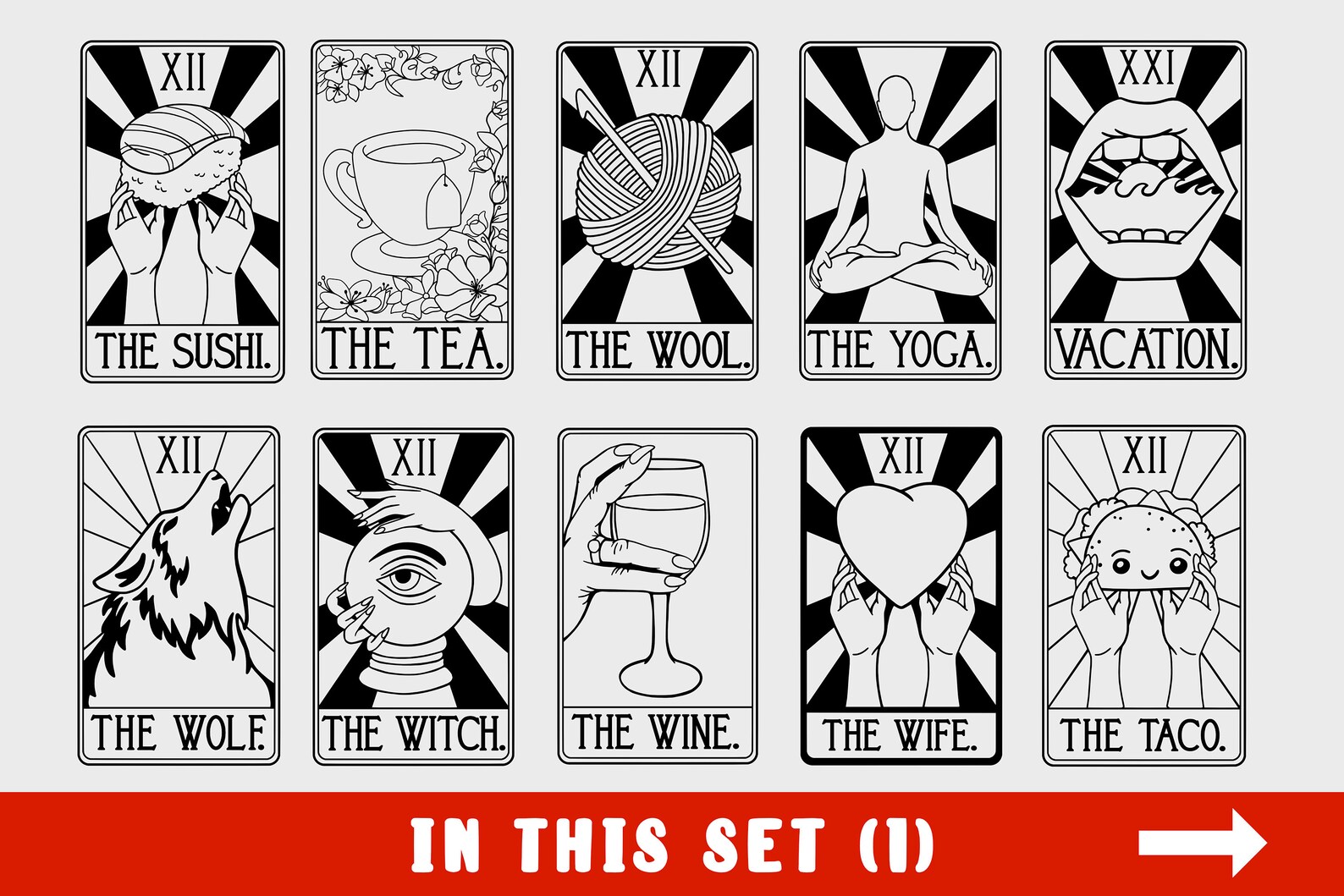 Tarot SVG 30 Card Vector Bundle Tarot Cards Svgs - Etsy