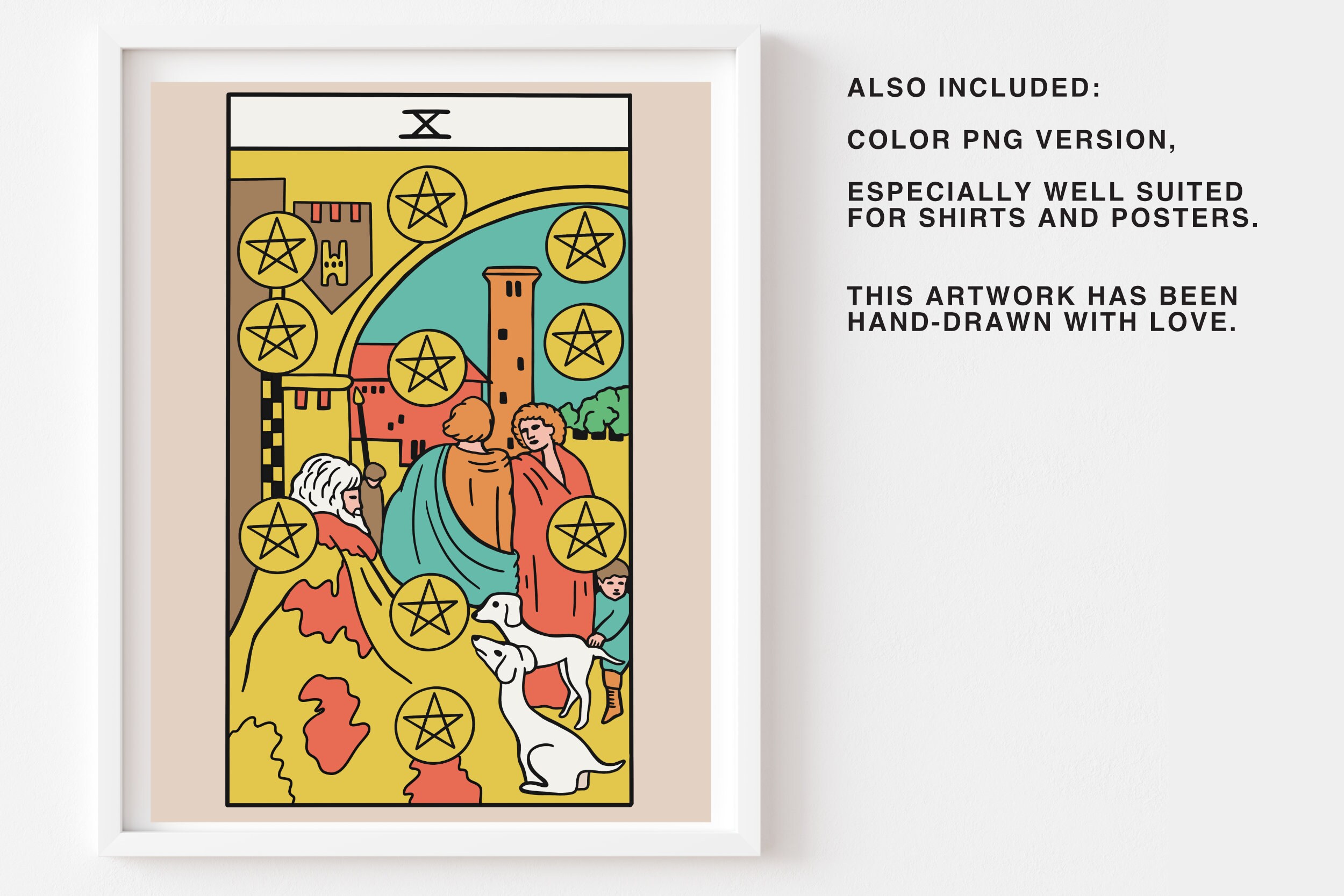 Tarot SVG PNG Ten of Coins Mystical Printable Divination - Etsy