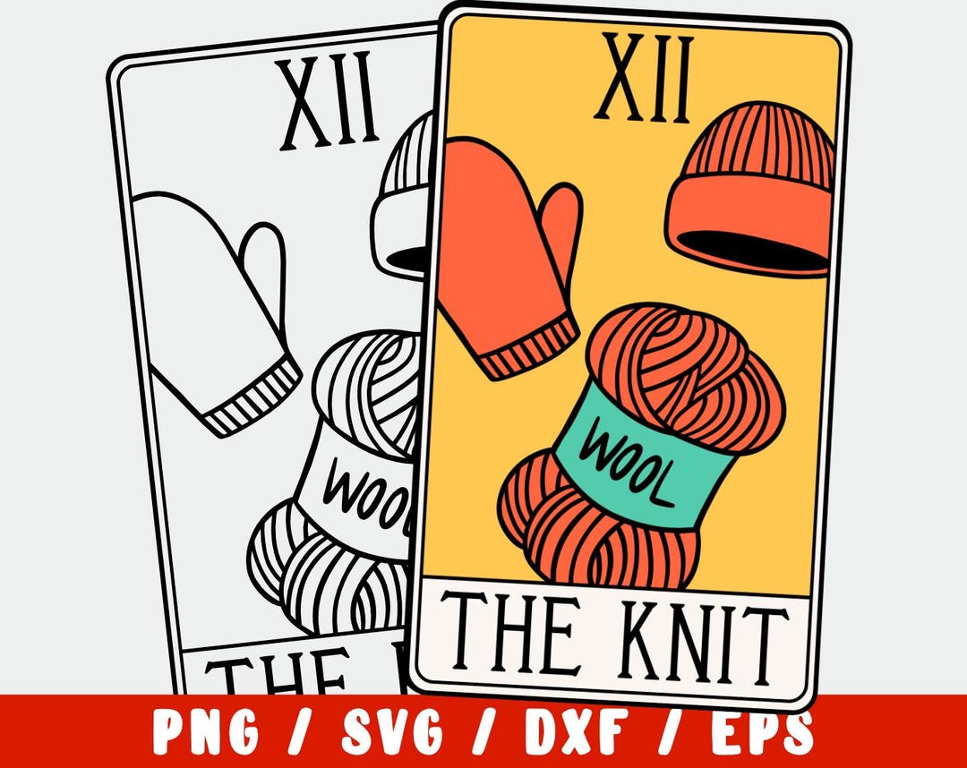 Knitting SVG – Yarn Tarot Card – Wool and Stitch Art - Decor Png Dxf ...