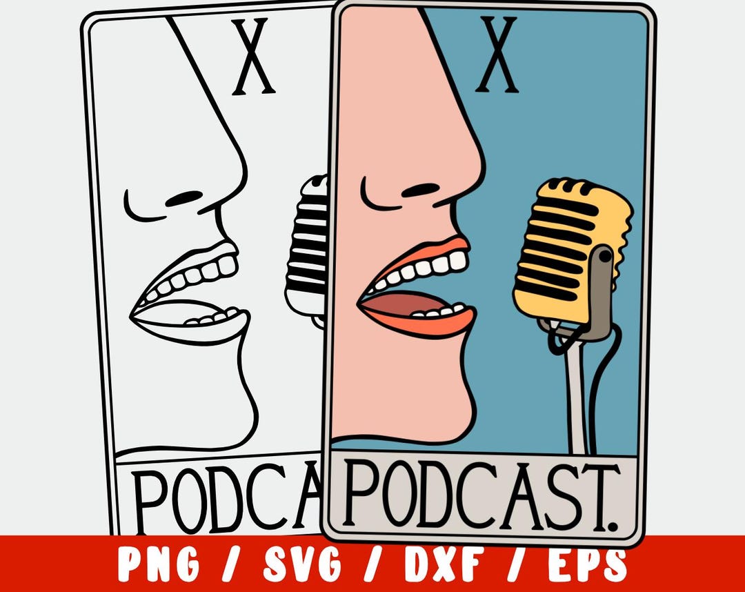 Podcast SVG – Microphone Tarot Card Cut File – Radio Host, Musician ...