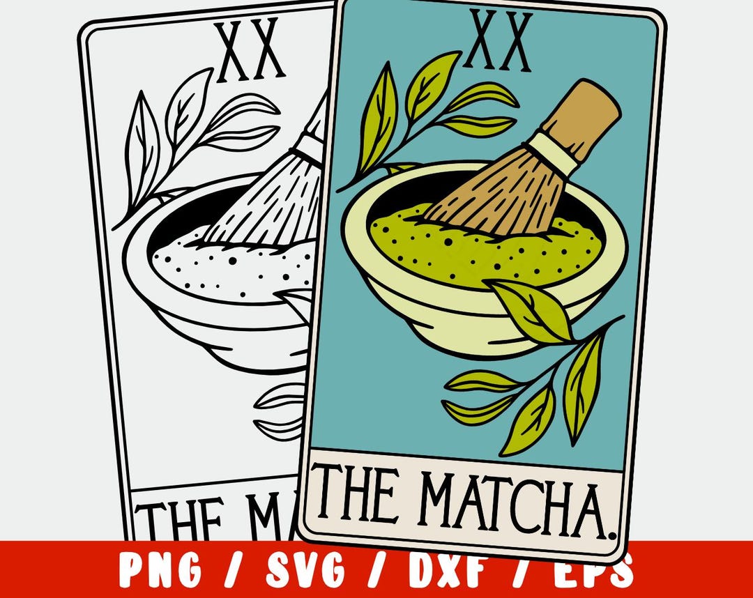 Matcha Tea Svg - Teacup Cup Mug Tarot Card - Barista Coffee Svg (decal Silhouette Cameo Cricut ...
