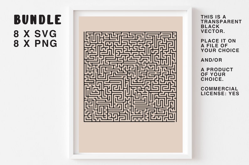 Maze SVG Bundle 8 Cut Files Game Labyrinth Bundle vinyl - Etsy
