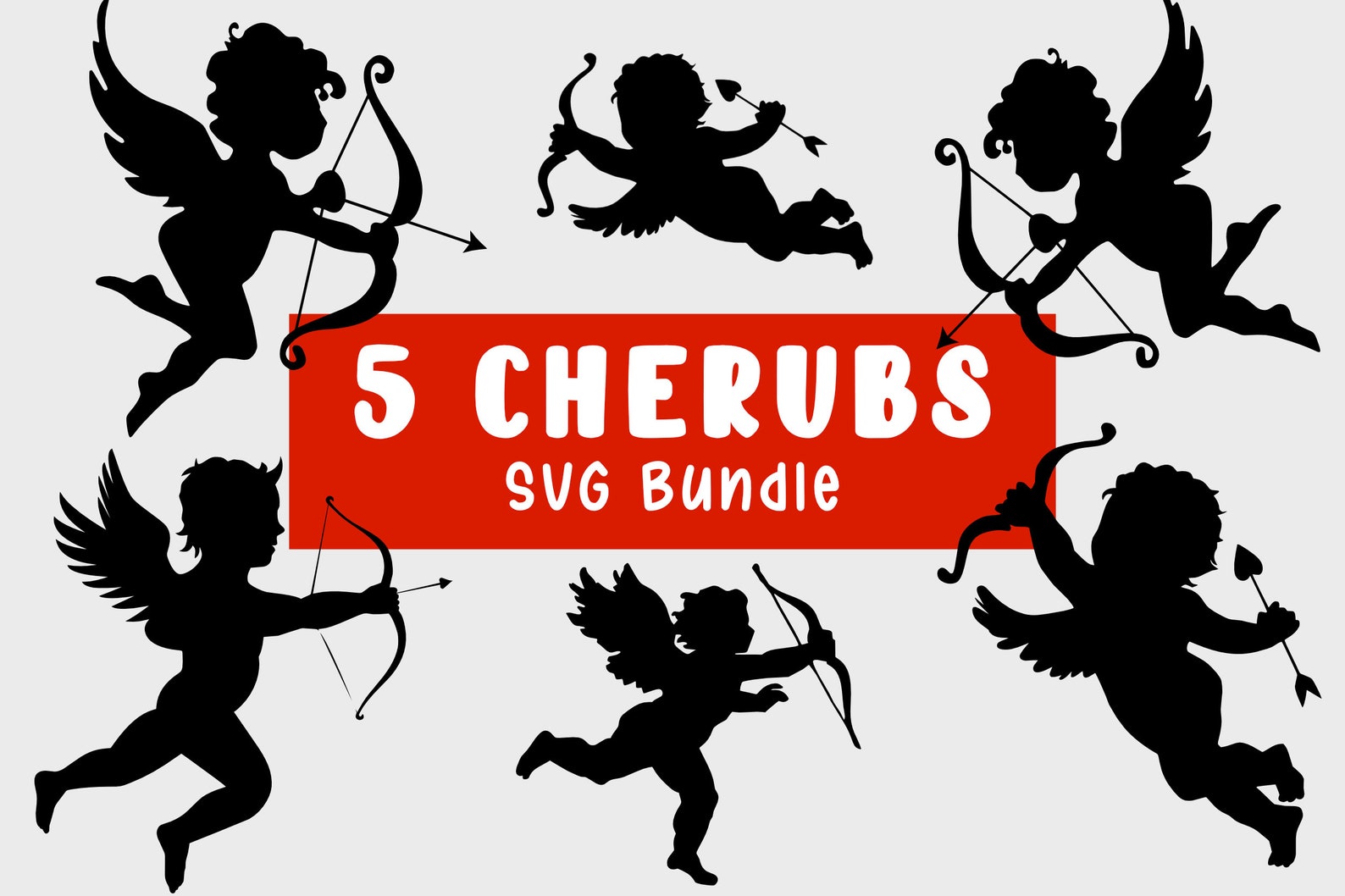 Cherub SVG Bundle Valentine Angel Bow Arrow Cupid Romance - Etsy