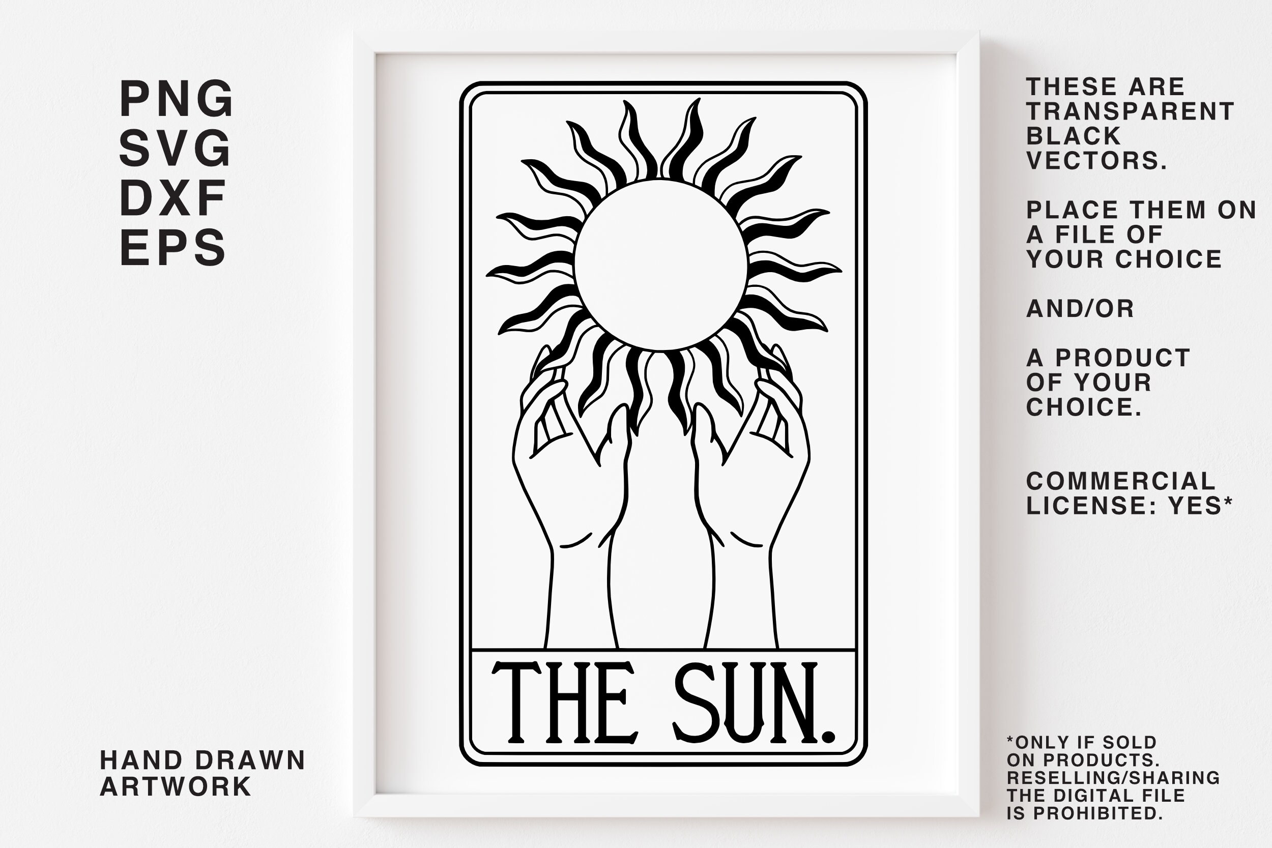 Tarot SVG PNG the Sun Card Mystical Printable Divination - Etsy