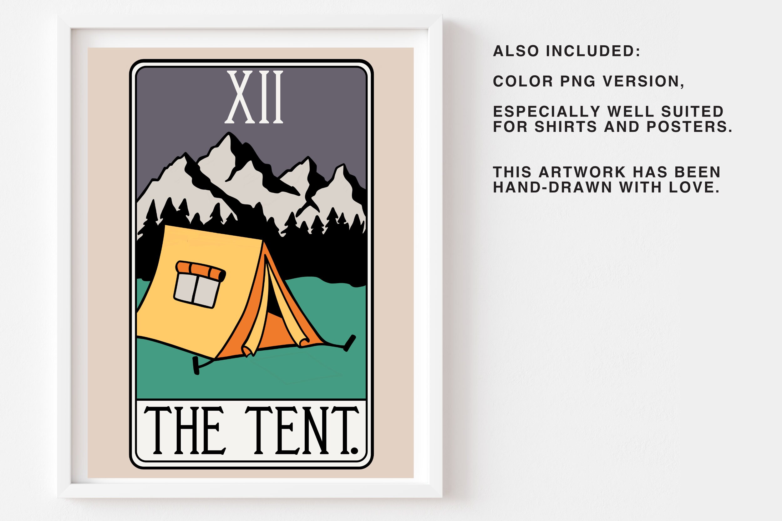 Camping SVG Tent Tarot Card Hiking Mountain Forest | Etsy
