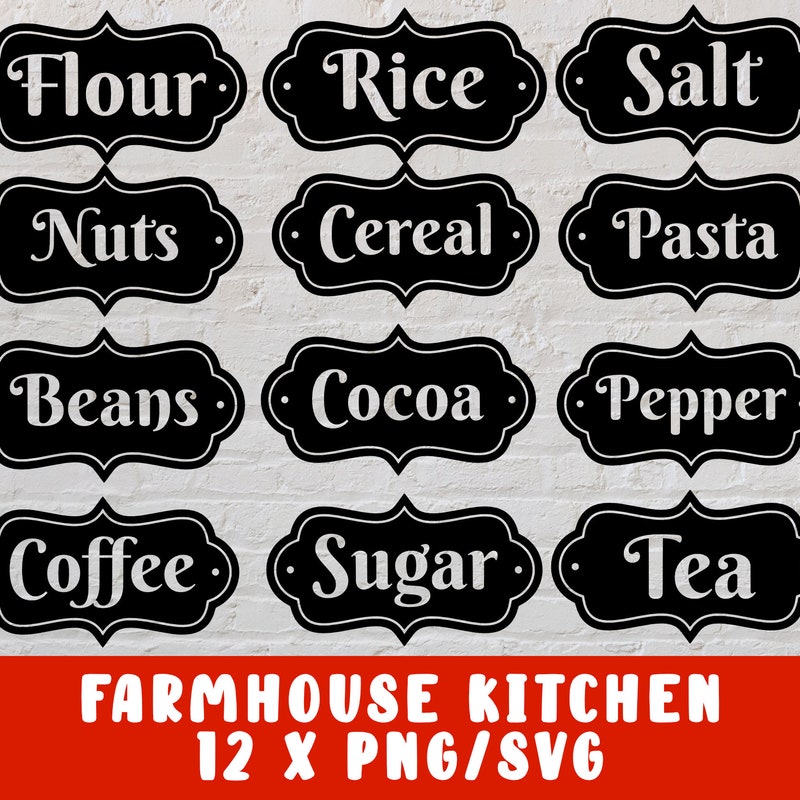 Canister Labels Svg - Etsy