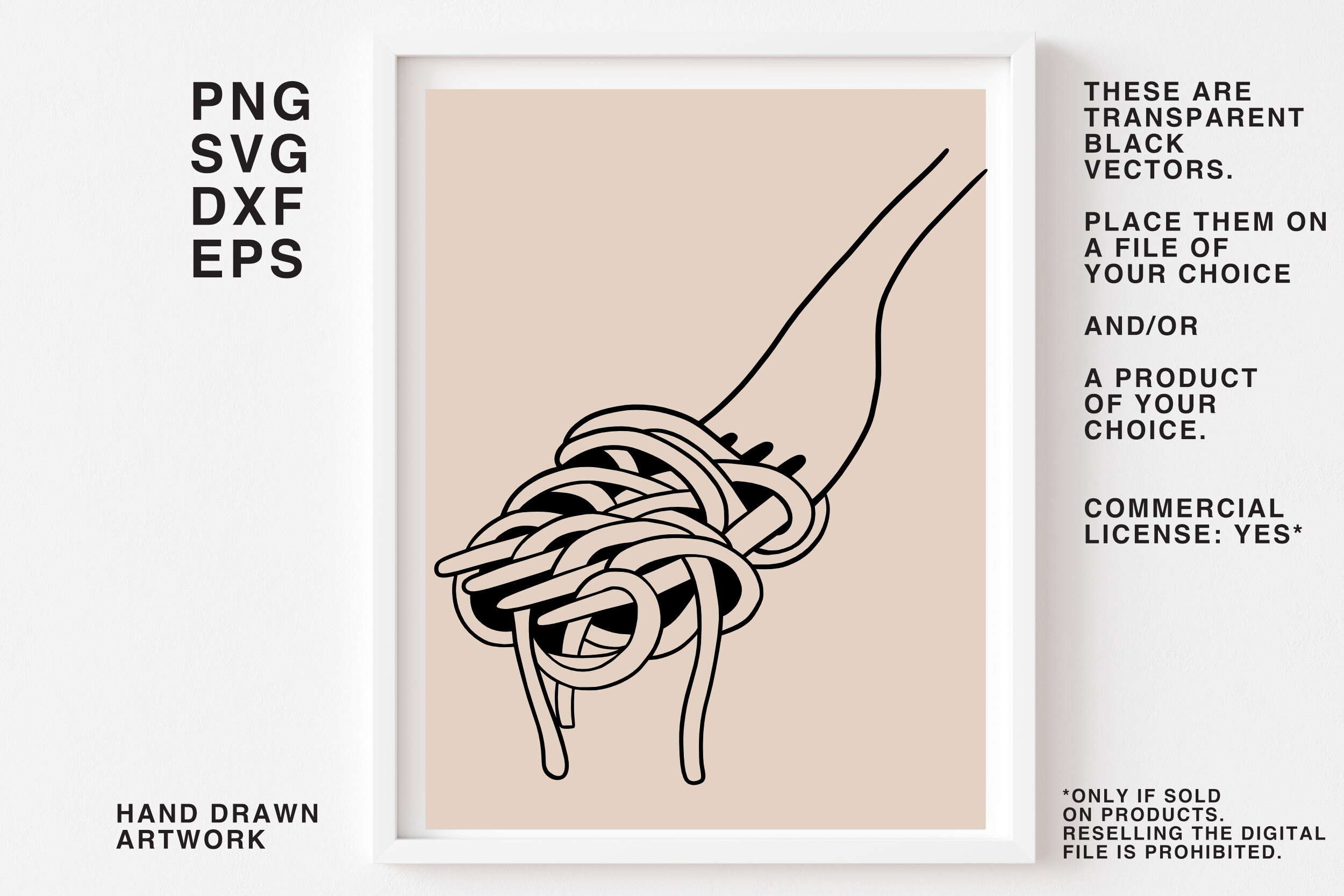 Pasta SVG Cut File Food Restaurant Spaghetti Printable - Etsy España