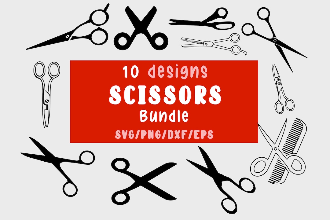 Scissors SVG Bundle - Hairdresser Barber Sewing Vector Crafting Stylist ...