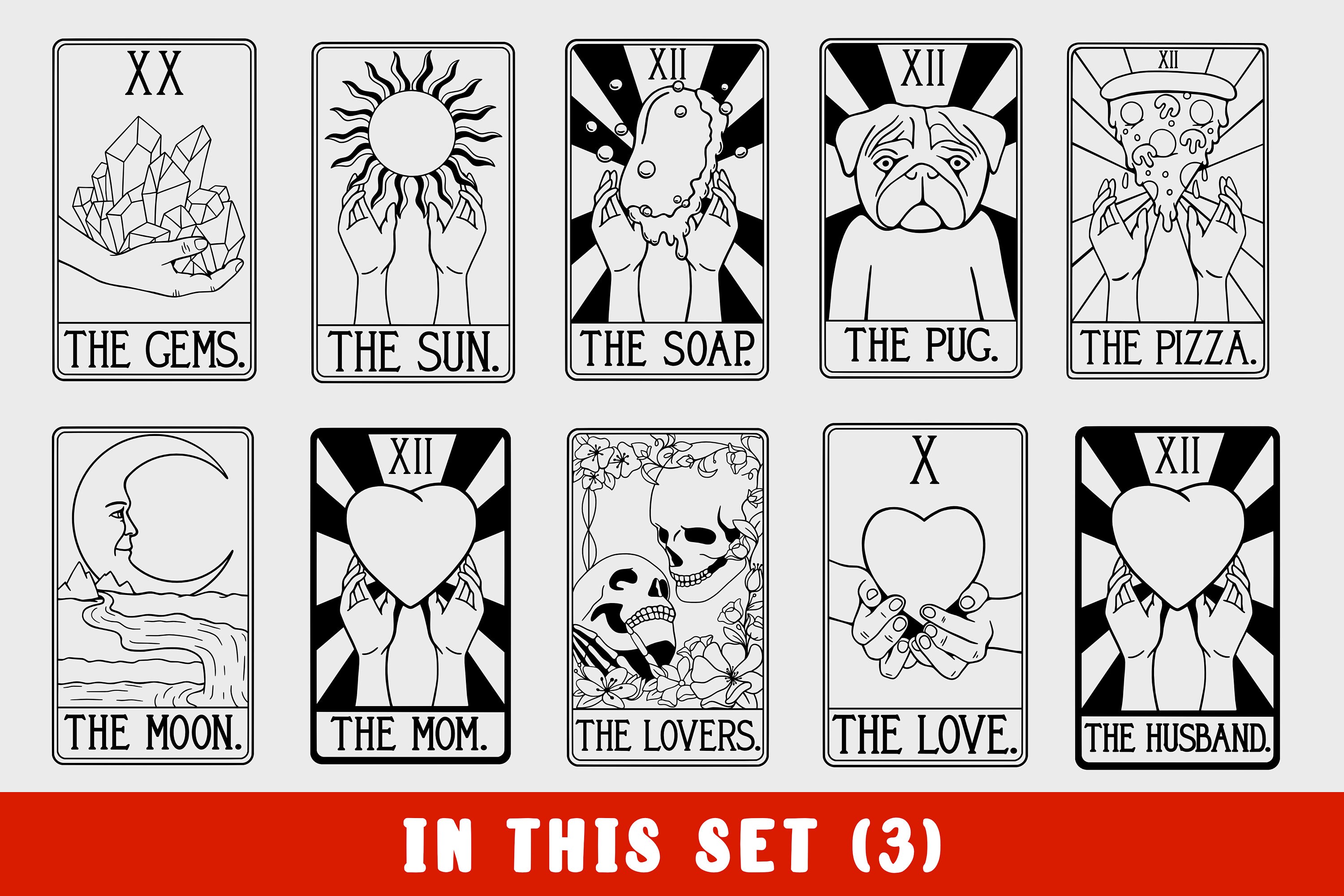 Tarot SVG 30 Card Vector Bundle Tarot Cards Svgs - Etsy