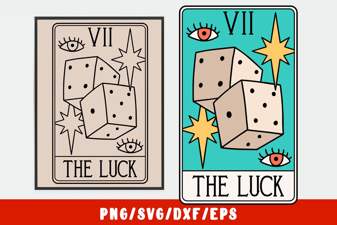 Luck SVG Tarot Card Lucky Charm Inspirational Casino Poker Dice - Etsy