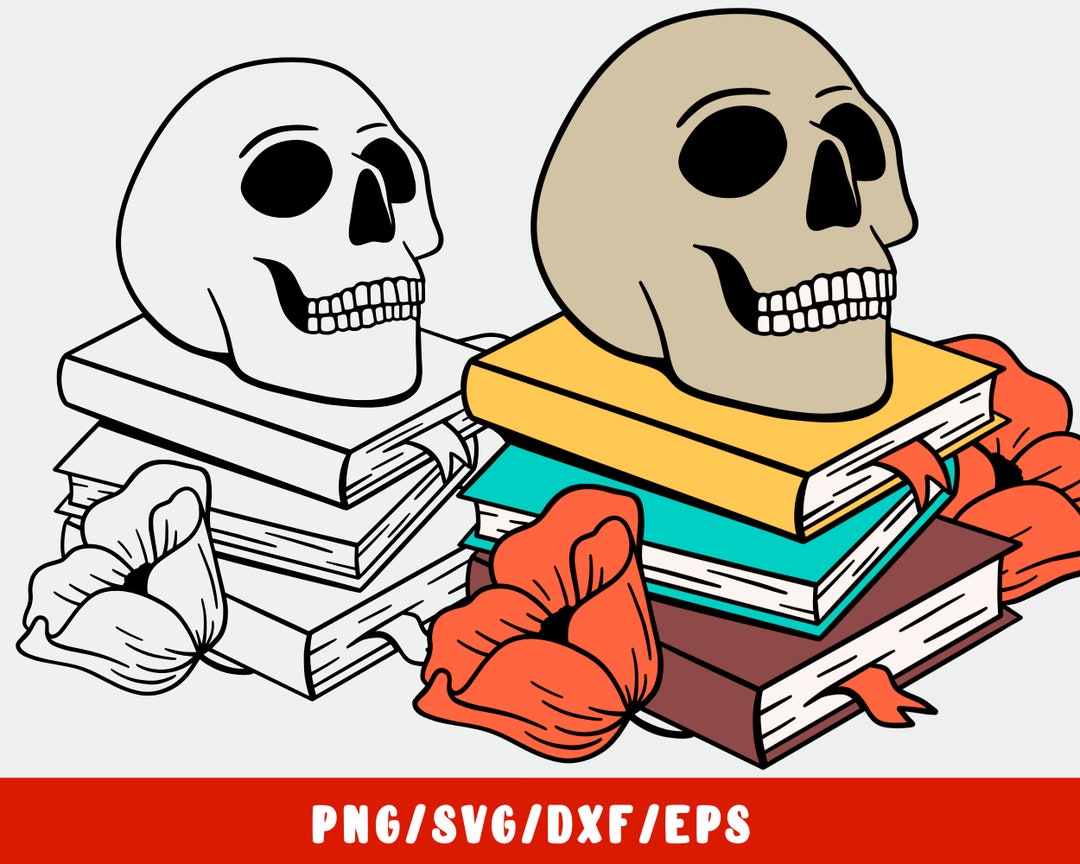 Book SVG - Skull Reader - Skeleton Reading - Books Lover - Etsy