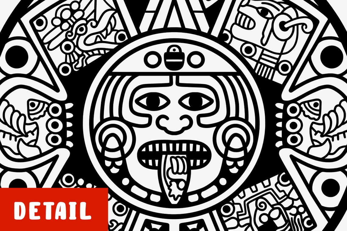 Aztec SVG Cut File Native American Mayan Printable vinyl | Etsy