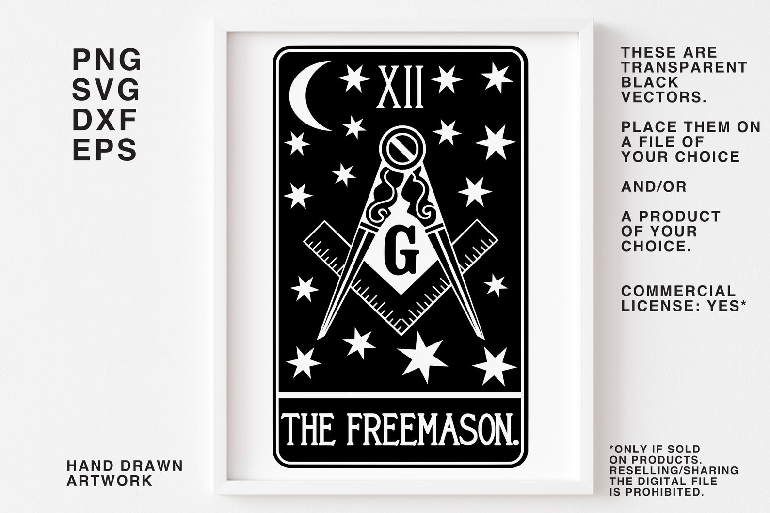Freemason SVG Free Mason Tarot Card Square and Compass PNG - Etsy