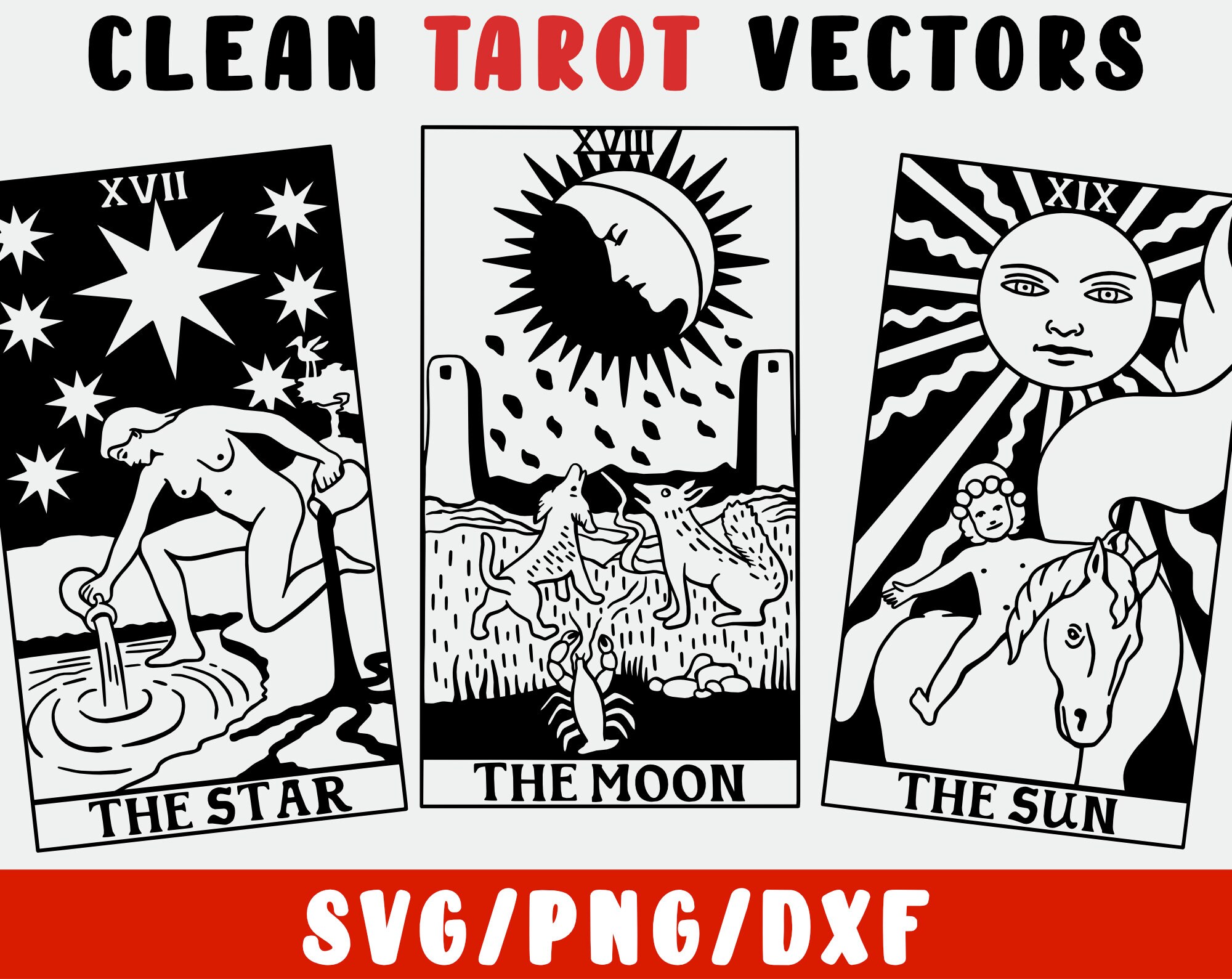 Tarot Cards SVG PNG High Quality Printable Divination New - Etsy