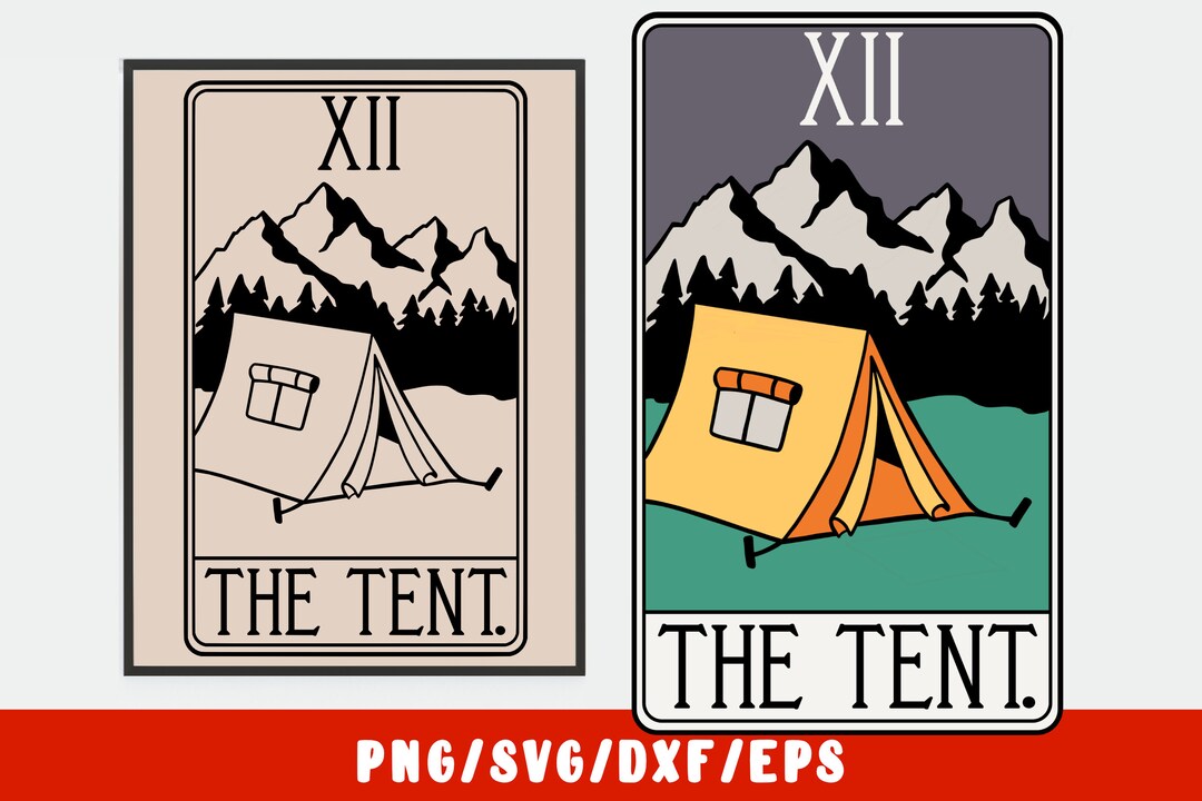Camping SVG - Tent Tarot Card - Hiking Mountain Forest - Adventure Camp ...