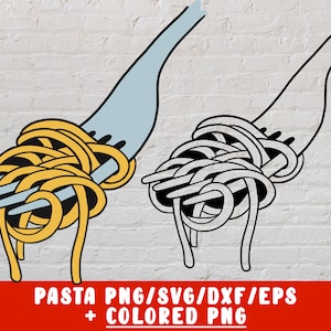 Pasta SVG Cut File - Food Restaurant Spaghetti Printable (vinyl Decal ...