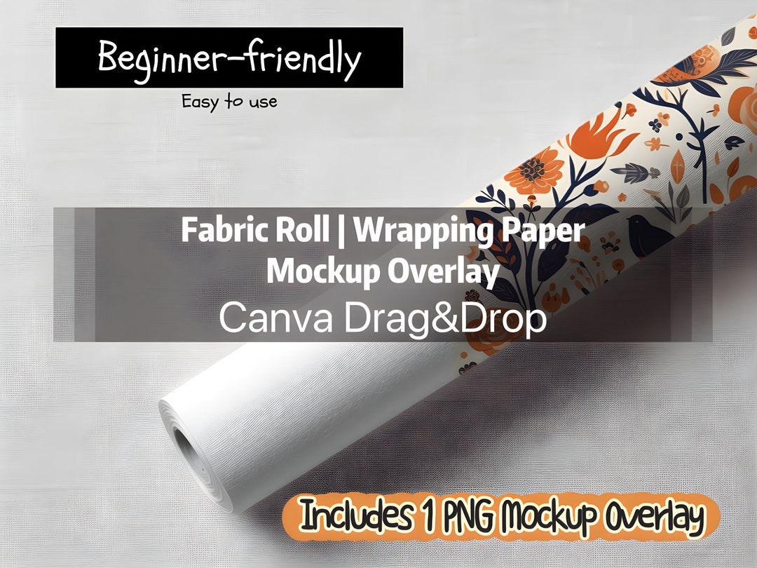 Fabric Roll Mockup | Gift Wrapping Paper Roll Mockup | Custom Paper ...