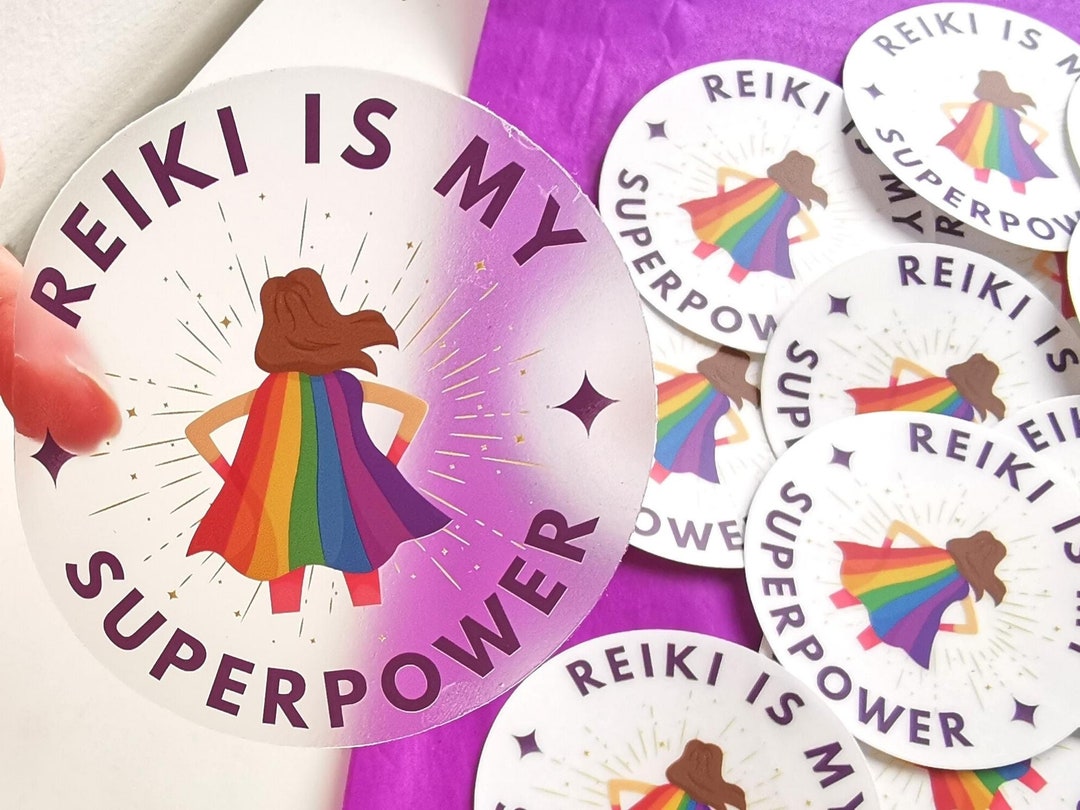 Reiki Super Hero Transparent Sticker, Vinyl Sticker, New Age Sticker ...