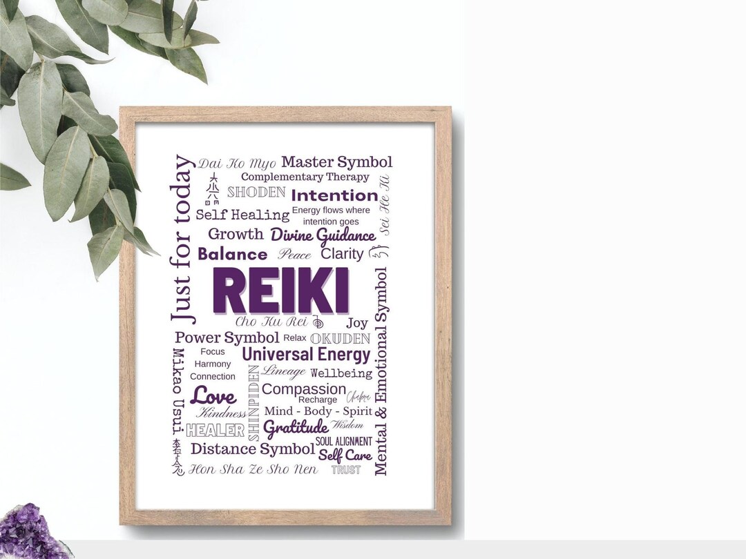 Reiki Wall Art, Reiki Word Art, Reiki Digital Print, Word Collage ...