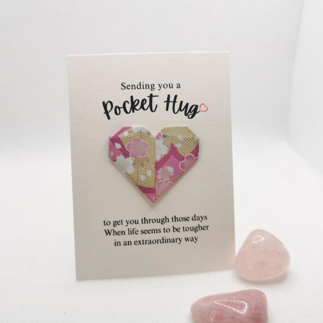 Origami Heart Pocket Hug, Tiny Keepsake, Emotional Support Gift ...