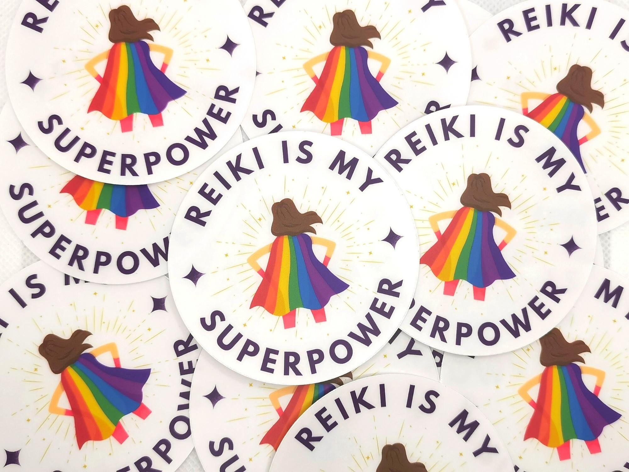 Reiki Super Hero Transparent Sticker, Vinyl Sticker, New Age Sticker ...